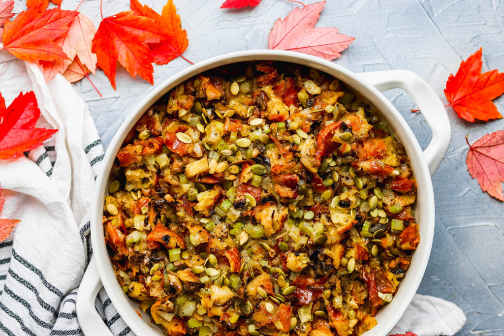 Thanksgiving Croissant Dressing - For the Love of Gourmet
